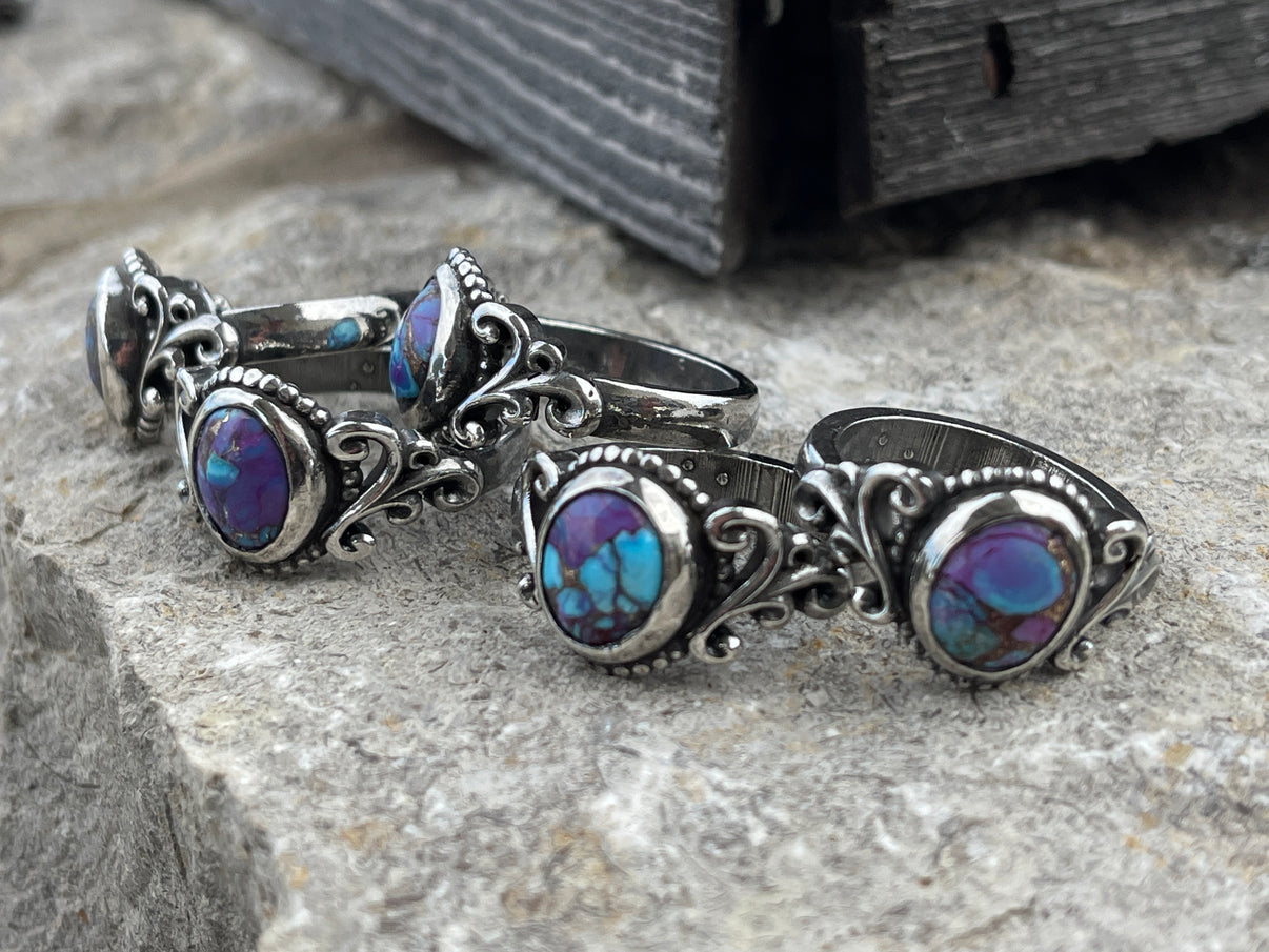 Mojave turquoise Scroll – Rockin Out Silver